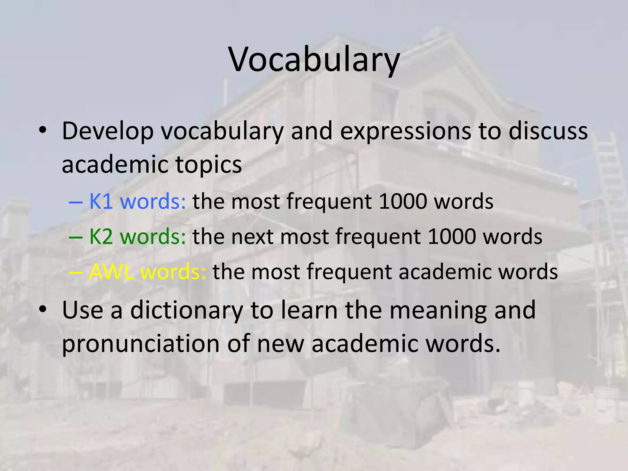 Scaffolding Learning in an Academic ESL Listening-Speaking Class | PPTX