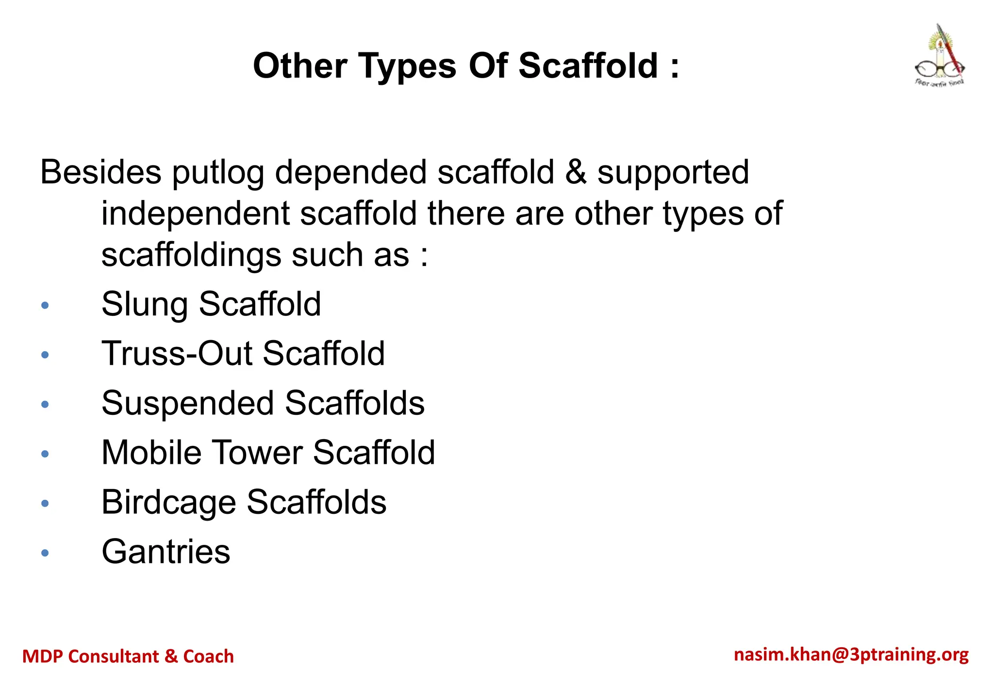 Scaffolding safety procedures and its types | PPT