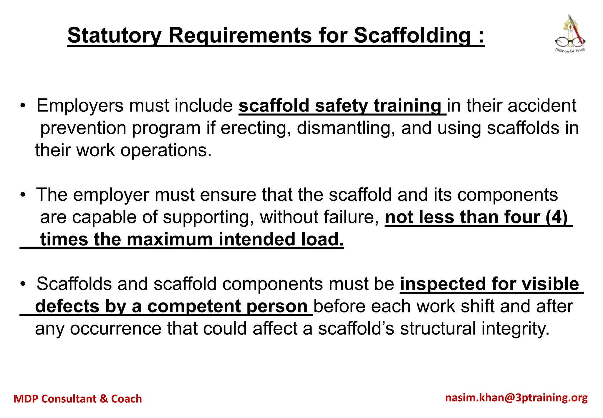 Scaffolding safety procedures and its types | PPT