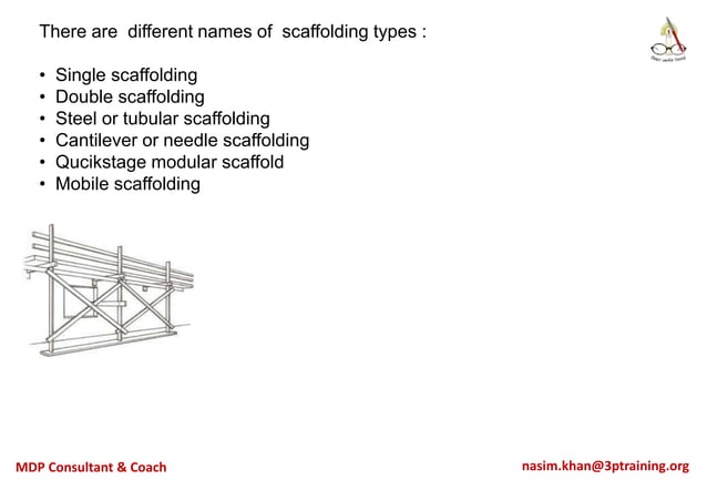 Scaffolding safety procedures and its types | PPT