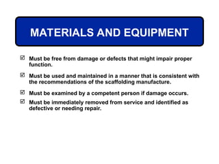 Scaffolding Safety Precaution Hazard Identification | PPT