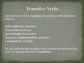 Scaffolding 1 a transitive & intransitive | PPTX