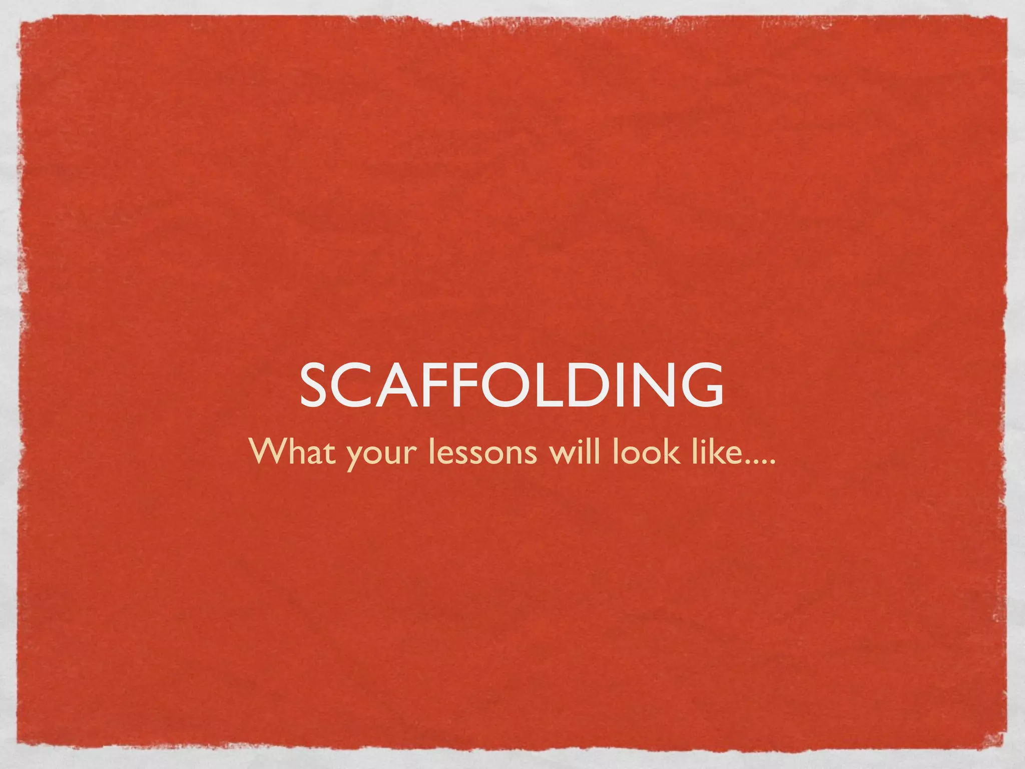 Scaffolding activities | KEY