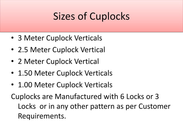 Scaffolding cuplock standards manufacturers | PDF | Manufacturing ...