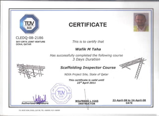 Scaffolding inspector course | PDF