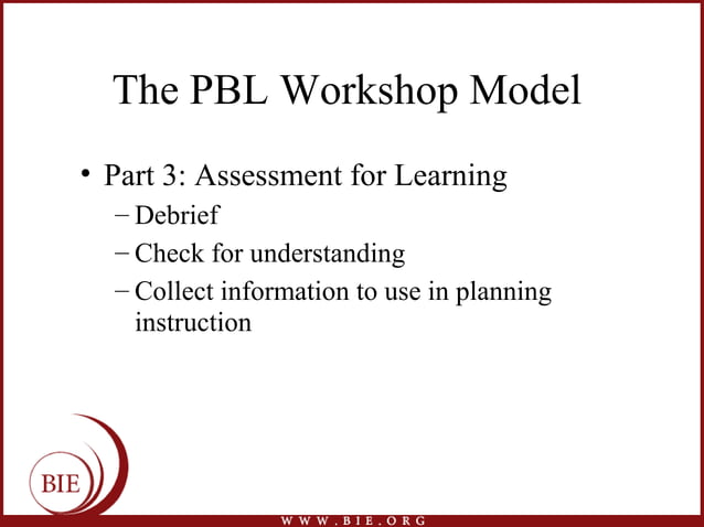 Scaffolding instruction using the workshop model in pbl | PPT