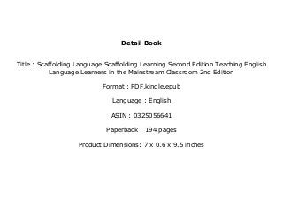textbook_$ library Scaffolding Language Scaffolding Learning Second ...