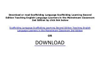 textbook_$ library Scaffolding Language Scaffolding Learning Second Edition Teaching English ...