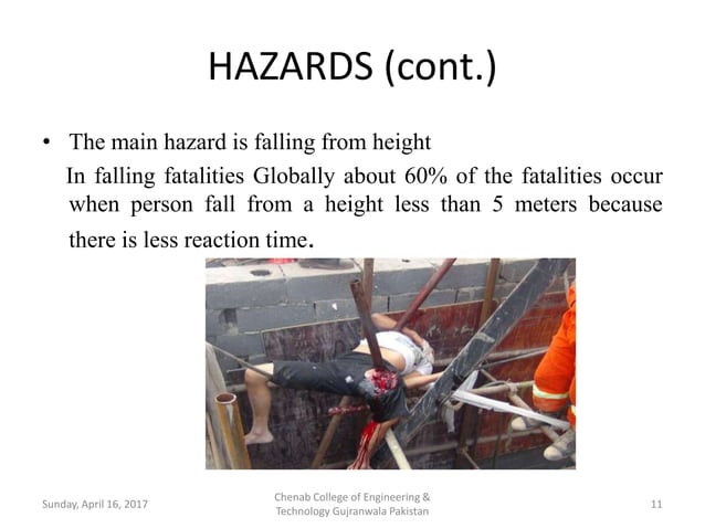Scaffolding presentation, Hazards and their Solutions by Engineer ...