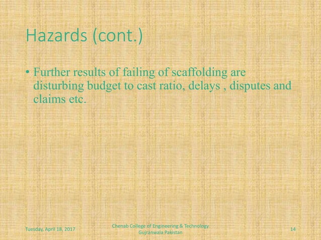 Scaffolding & Its Hazards (Civil Engineering) | PPTX