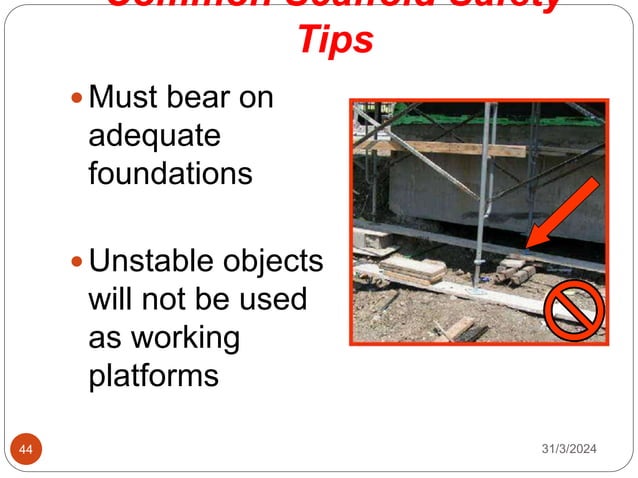 CE153-COSH-SCAFFOLDING SAFETY-Engg Dept.pptx | Off-Road Vehicles | Auto ...