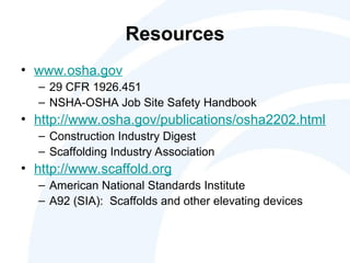 scaffolding training scaffolding erection and dismantling training.ppt