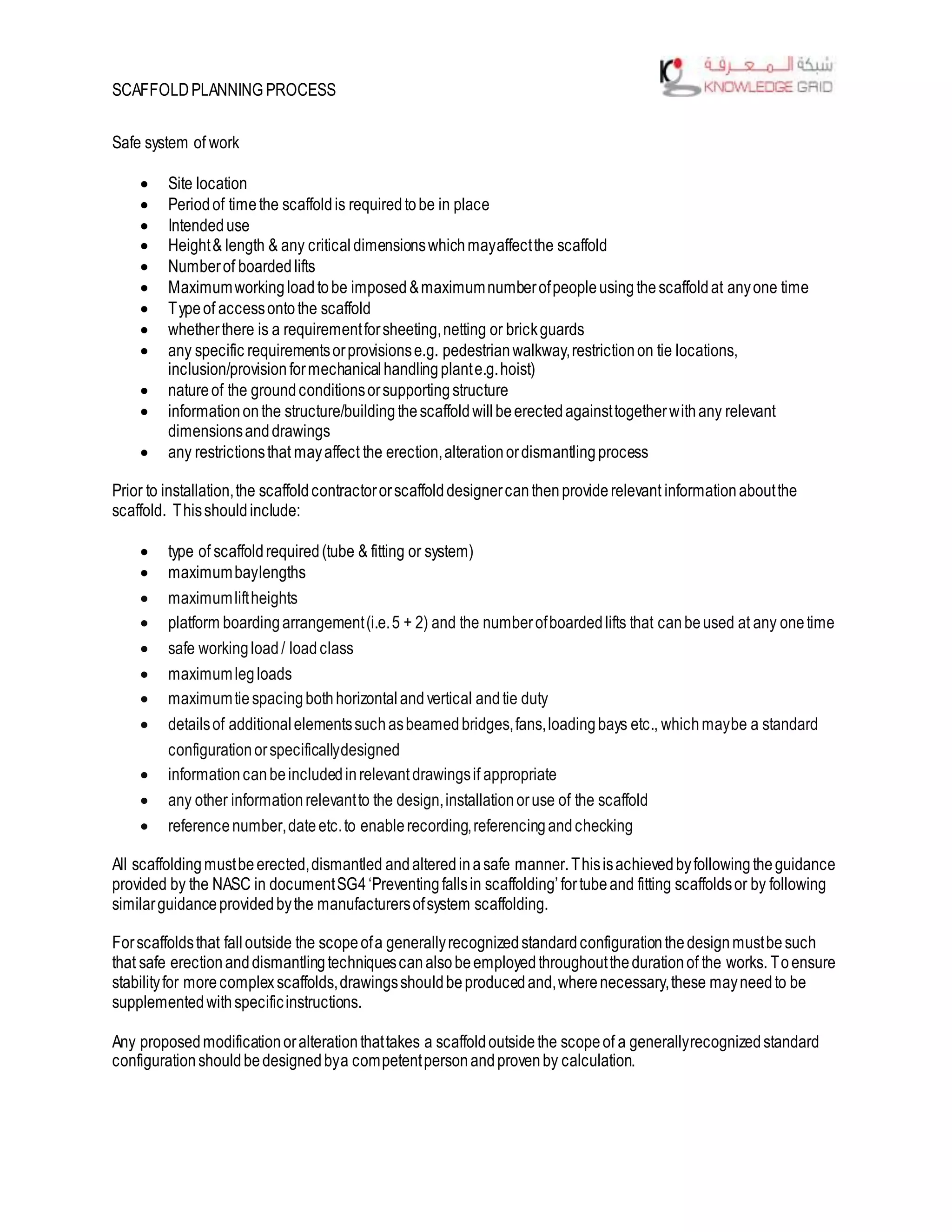 Scaffolding planning process | DOCX