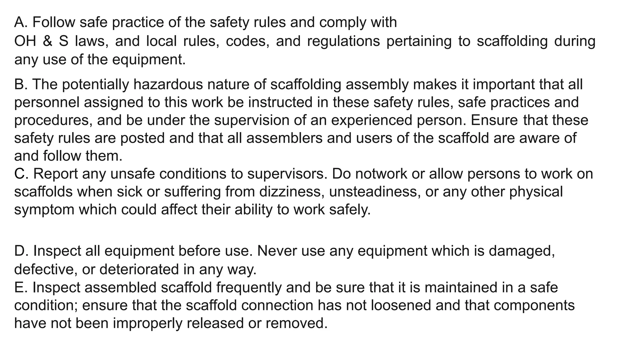 Scaffold Safety Rules.pptx Grade 9 capentry | PPTX