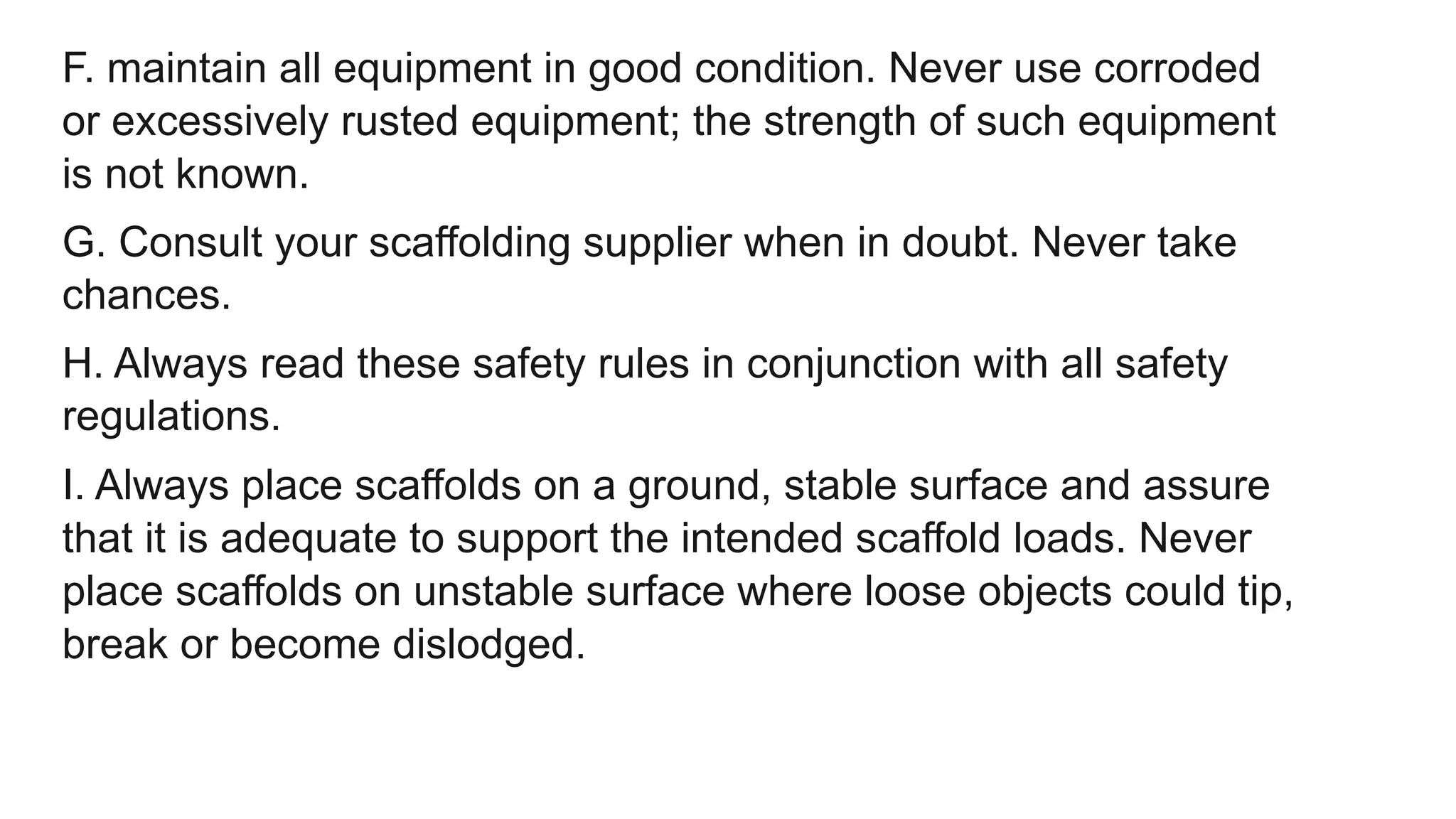 Scaffold Safety Rules.pptx Grade 9 capentry | PPTX