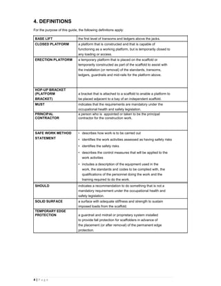 Scaffold safe work method statement | PDF
