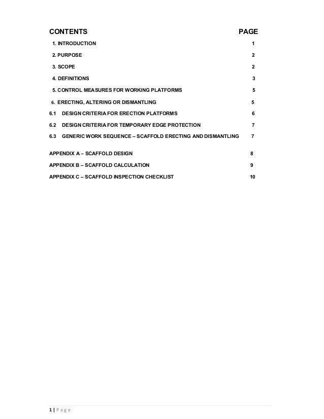 Scaffold safe work method statement
