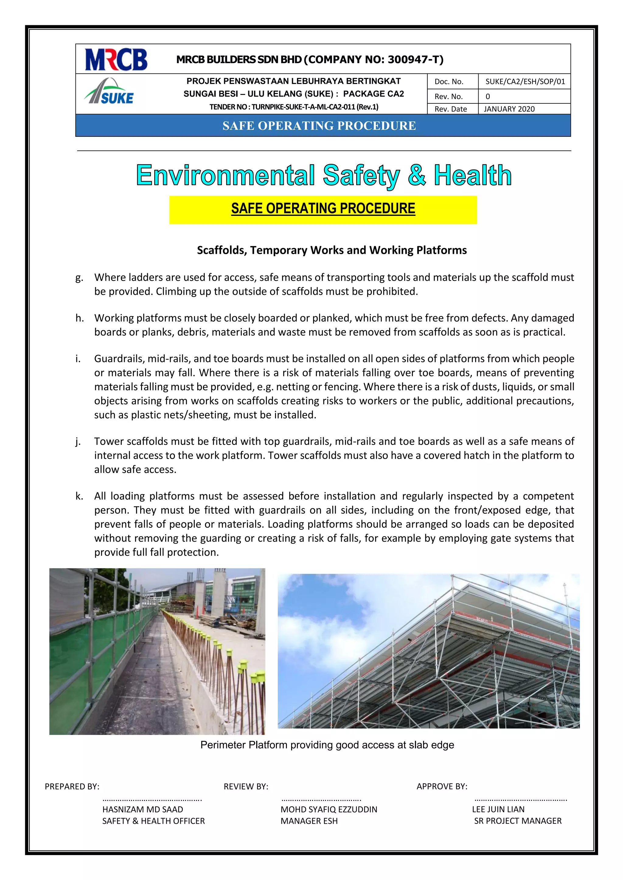 Scaffolds, temporary works and working platforms withdrawing | PDF