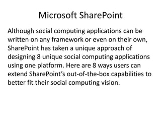 Social Computing Applications Infrastructure | PPT