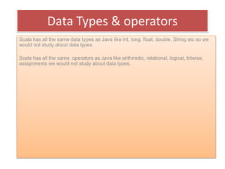 Learn scala and it's componenents learn it | PPTX