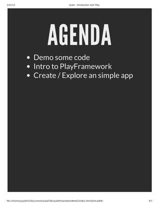 Scala Introduction with play - for my CSS nerds | PDF
