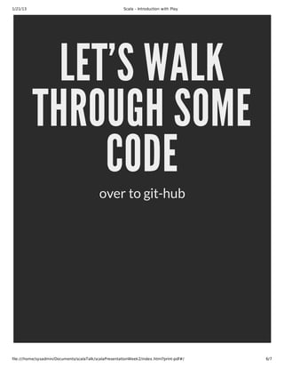 Scala Introduction with play - for my CSS nerds | PDF
