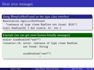 Scala Type Classes: Basics and More | PPT