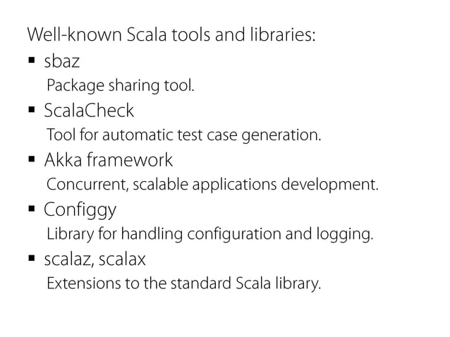 Scala and its Ecosystem | PPT