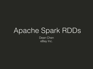 Apache Spark RDDs | PPT