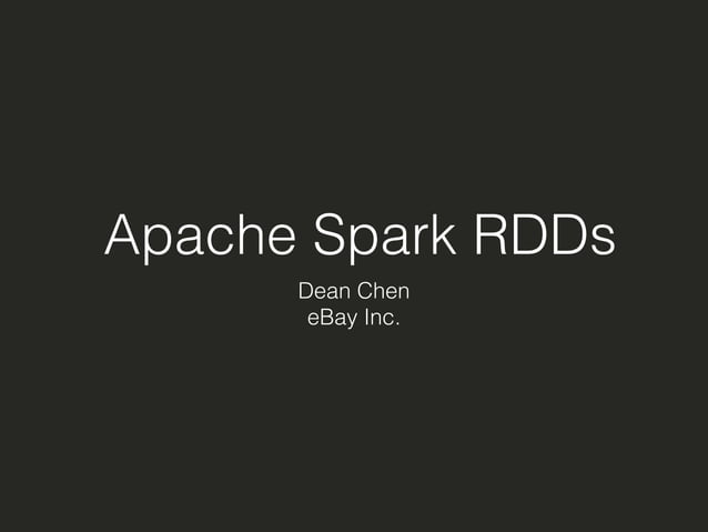 Apache Spark RDDs | PPT