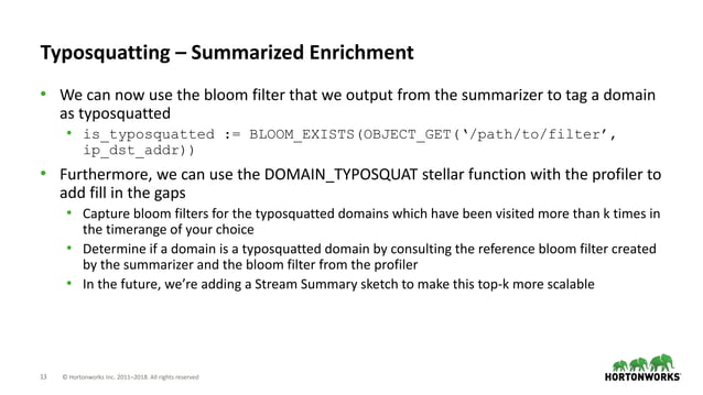 Scalable and adaptable typosquatting detection in Apache Metron | PPT