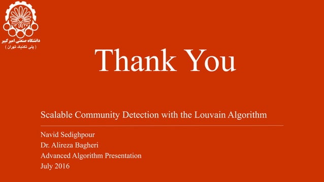 Scalable Community Detection With The Louvain Algorithm Ppt