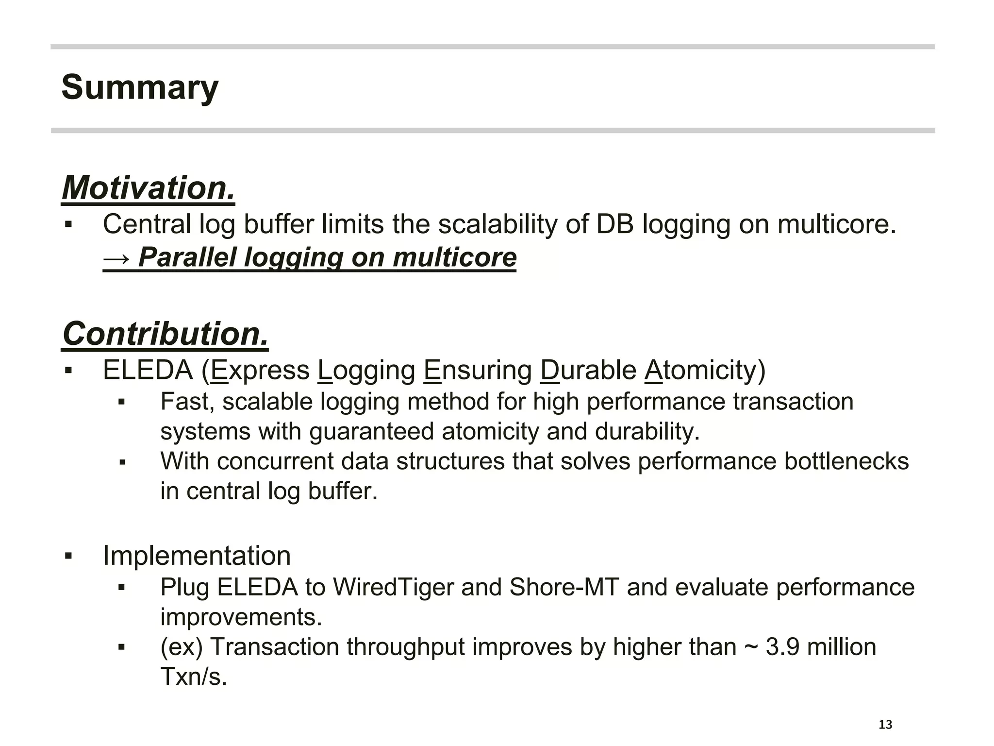 Paper_Scalable database logging for multicores | PPTX