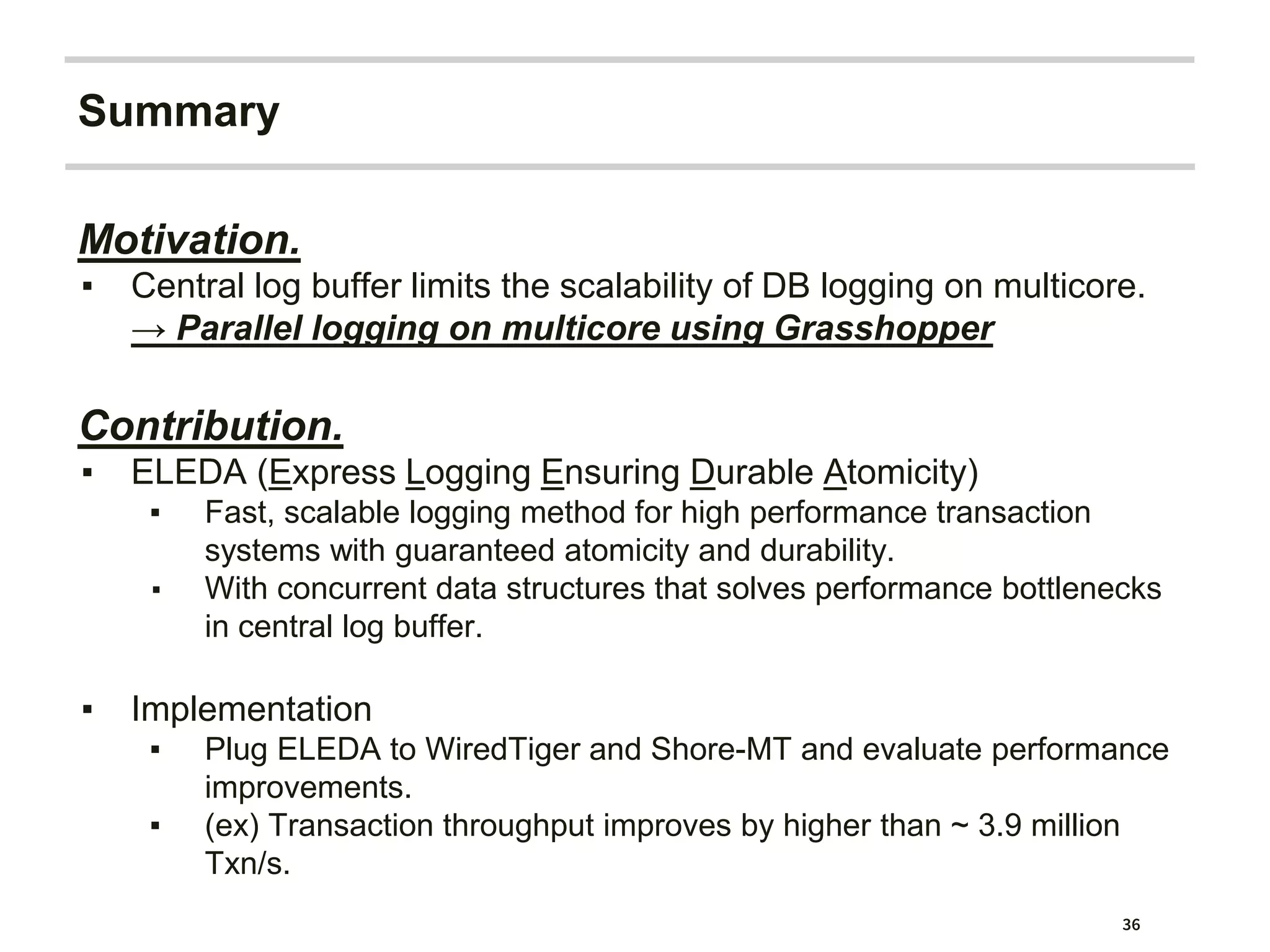 Paper_Scalable database logging for multicores | PPTX | Databases ...