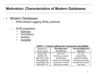 Paper_Scalable database logging for multicores | PPTX | Databases | Computer Software and ...