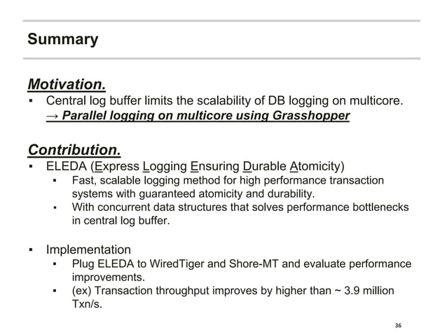 Paper_Scalable database logging for multicores | PPT
