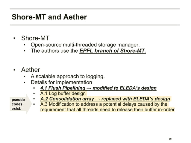 Paper_Scalable database logging for multicores | PPT