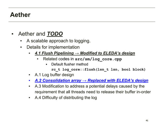 Paper_Scalable database logging for multicores | PPT