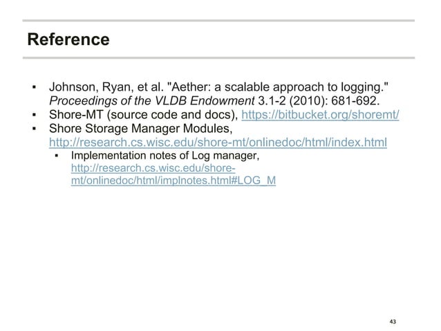 Paper_Scalable database logging for multicores | PPT