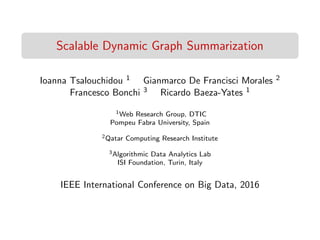 Scalable Dynamic Graph Summarization | PDF