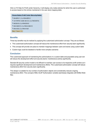 Scalable security modeling sap bw analysis authorizations | PDF