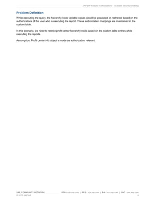 Scalable security modeling sap bw analysis authorizations | PDF
