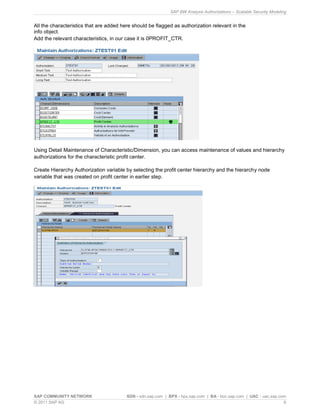 Scalable security modeling sap bw analysis authorizations | PDF