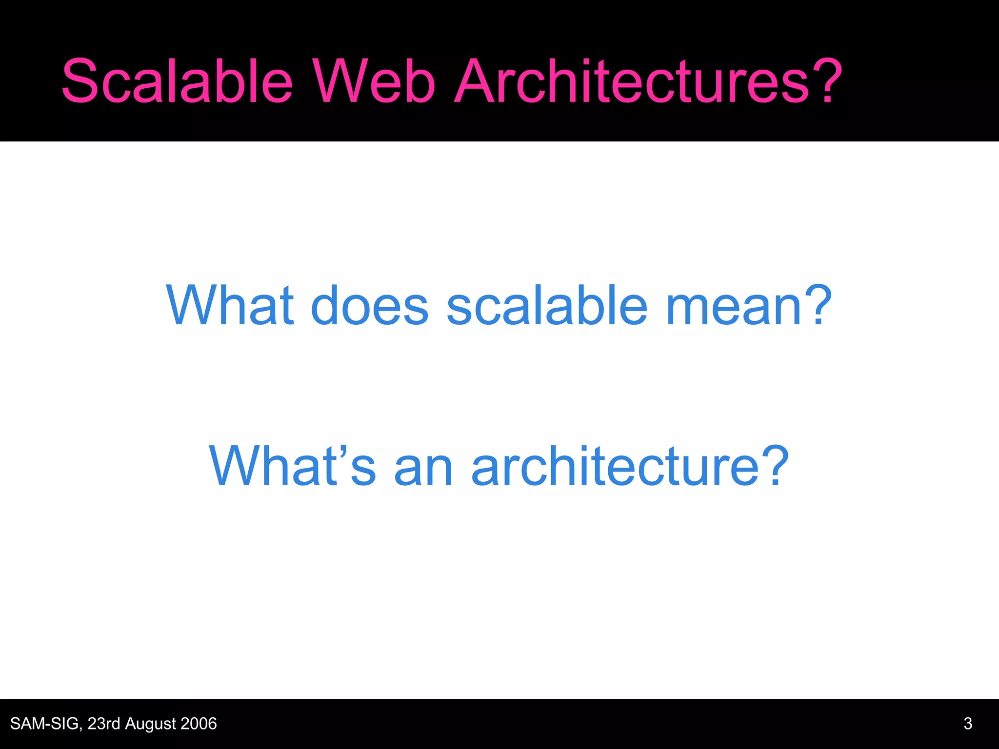 Scalable Web Architectures Common Patterns And Approaches Pps 6055