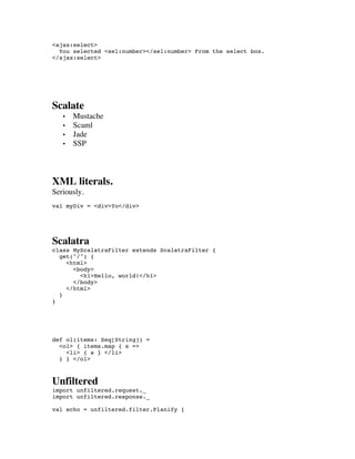 Scala for the web Lightning Talk | PDF