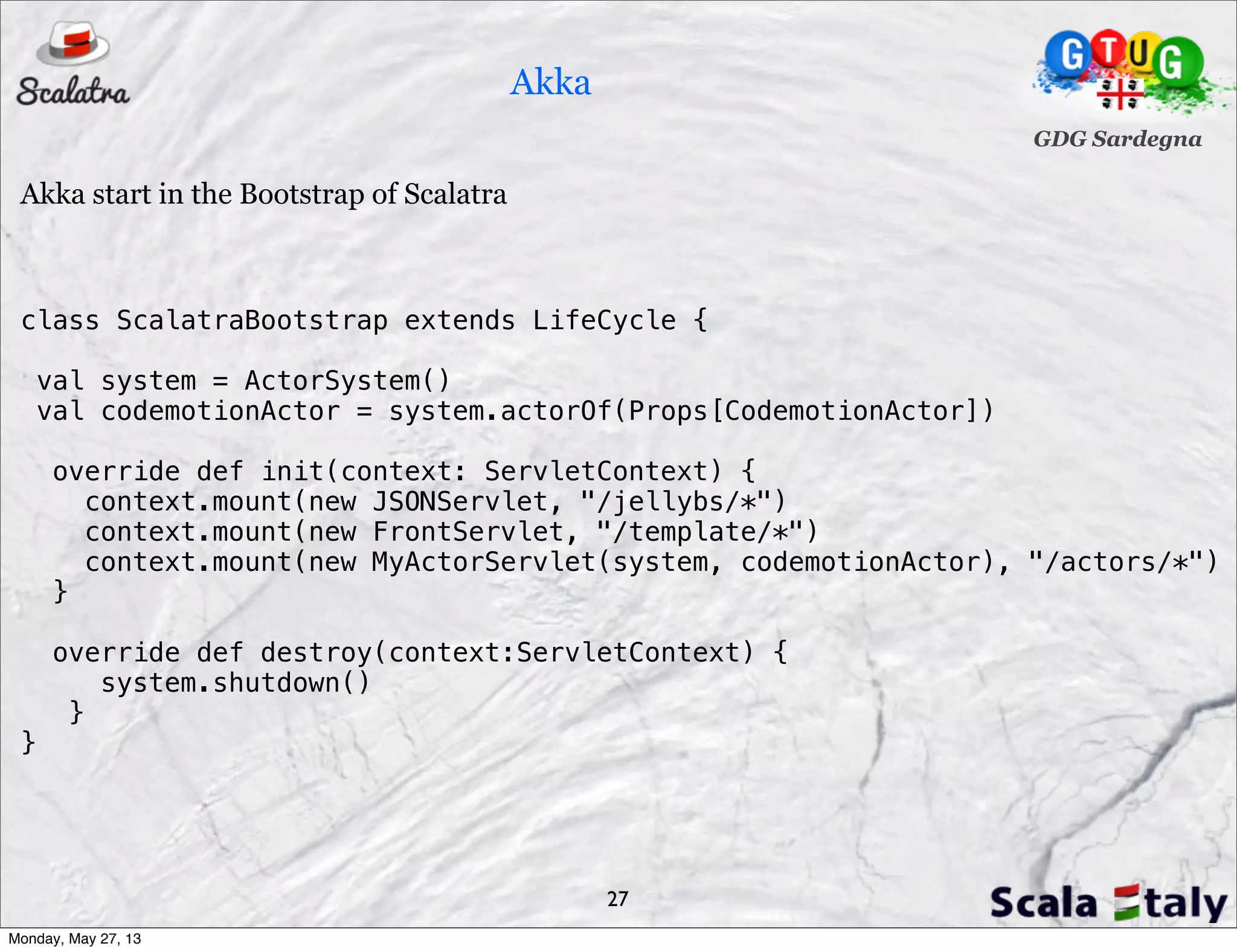 Scala Italy 2013 extended Scalatra vs Spring MVC | PPT