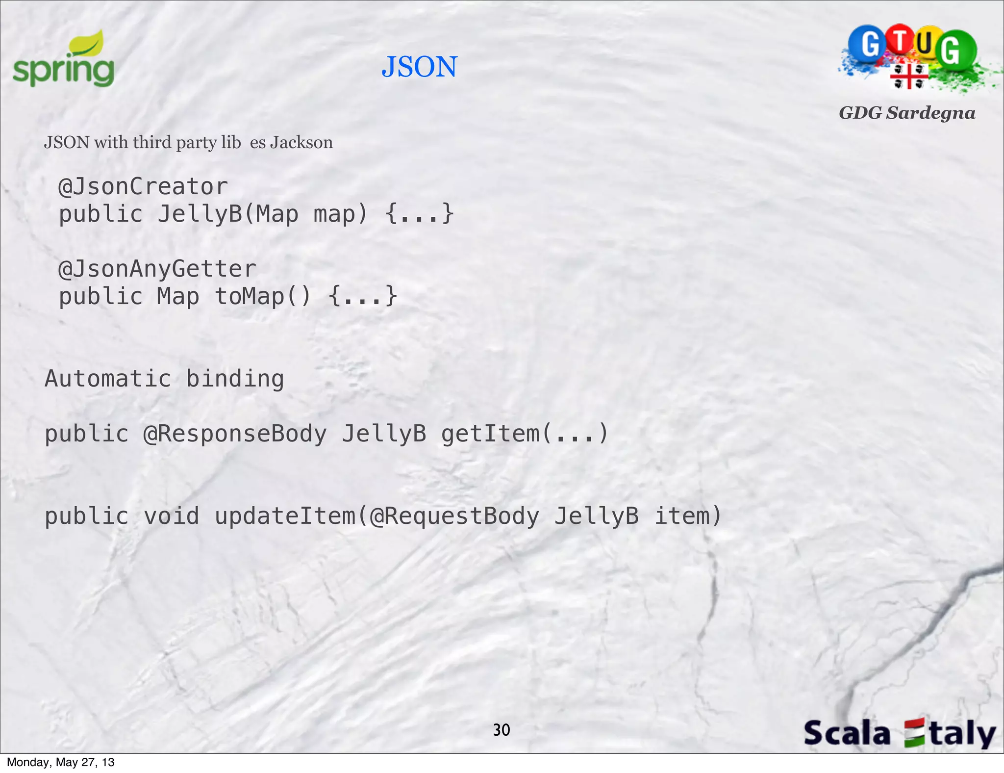 Scala Italy 2013 extended Scalatra vs Spring MVC | PPT