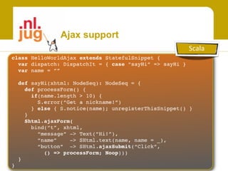 Elevate your webapps with Scala and Lift | PPT