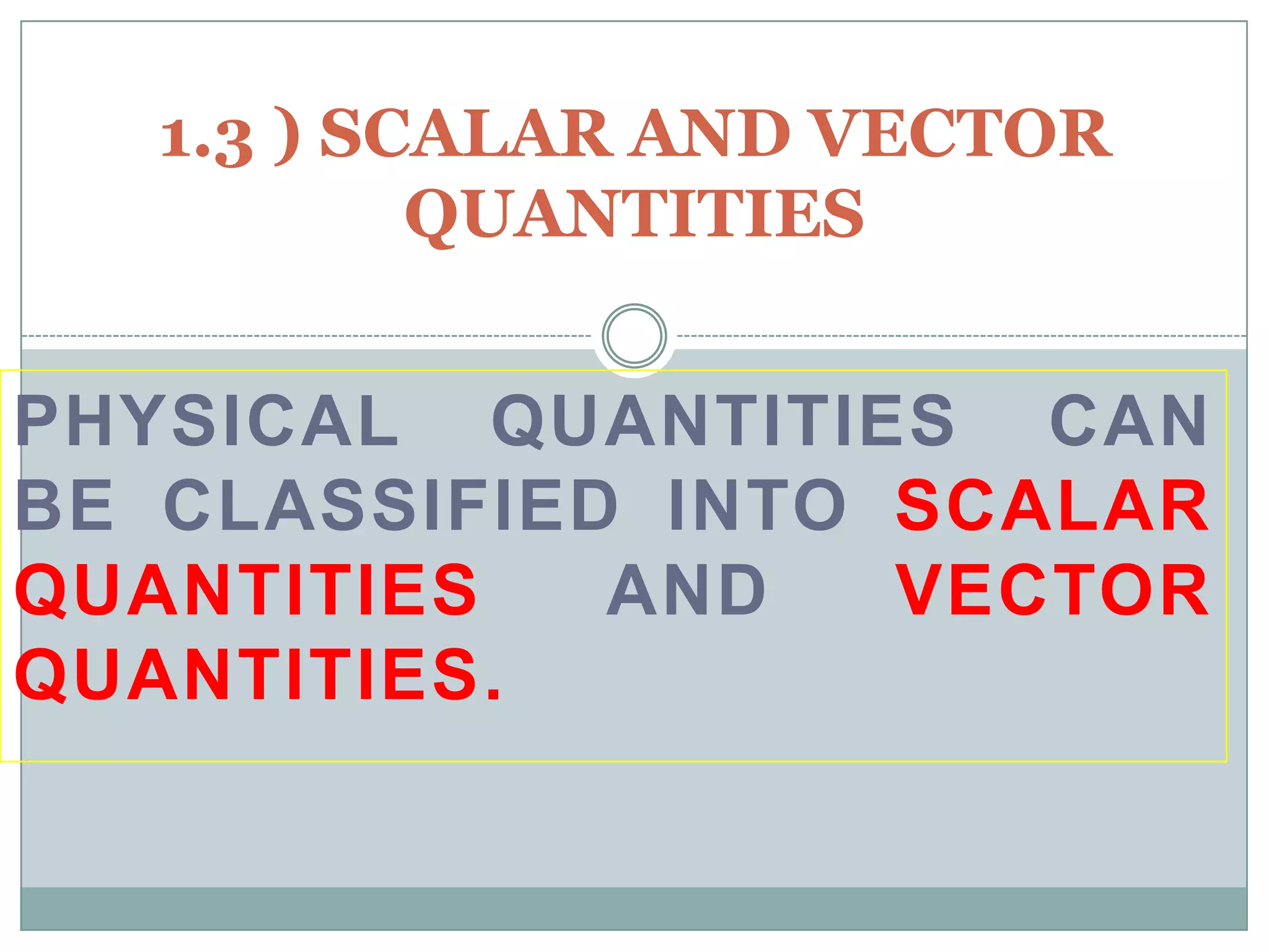 Scalar and vector quantities | PPTX | Physics | Science