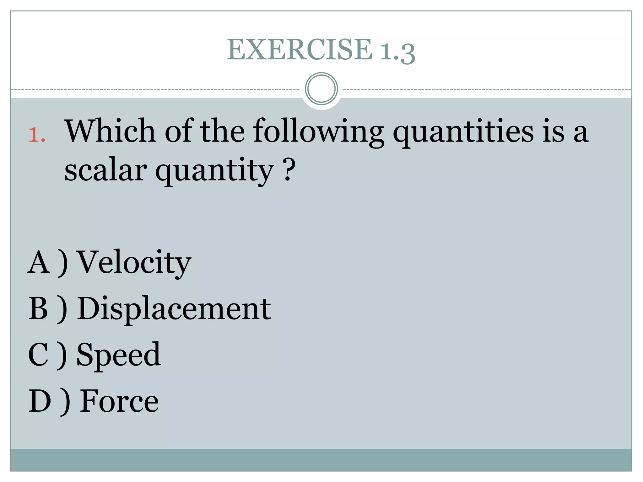 Scalar and vector quantities | PPTX | Physics | Science